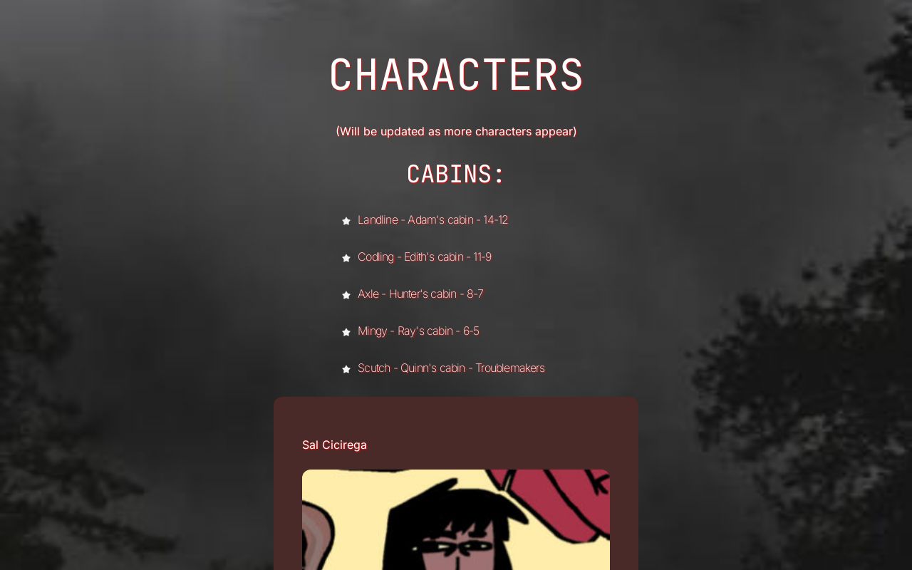 Camp red moon characters